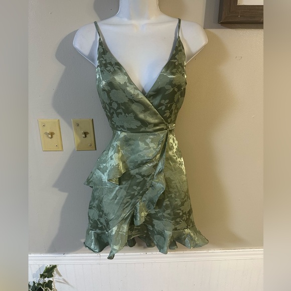 Altar'd State | Dresses | Altard State Green Floral Mini Dress | Poshmark